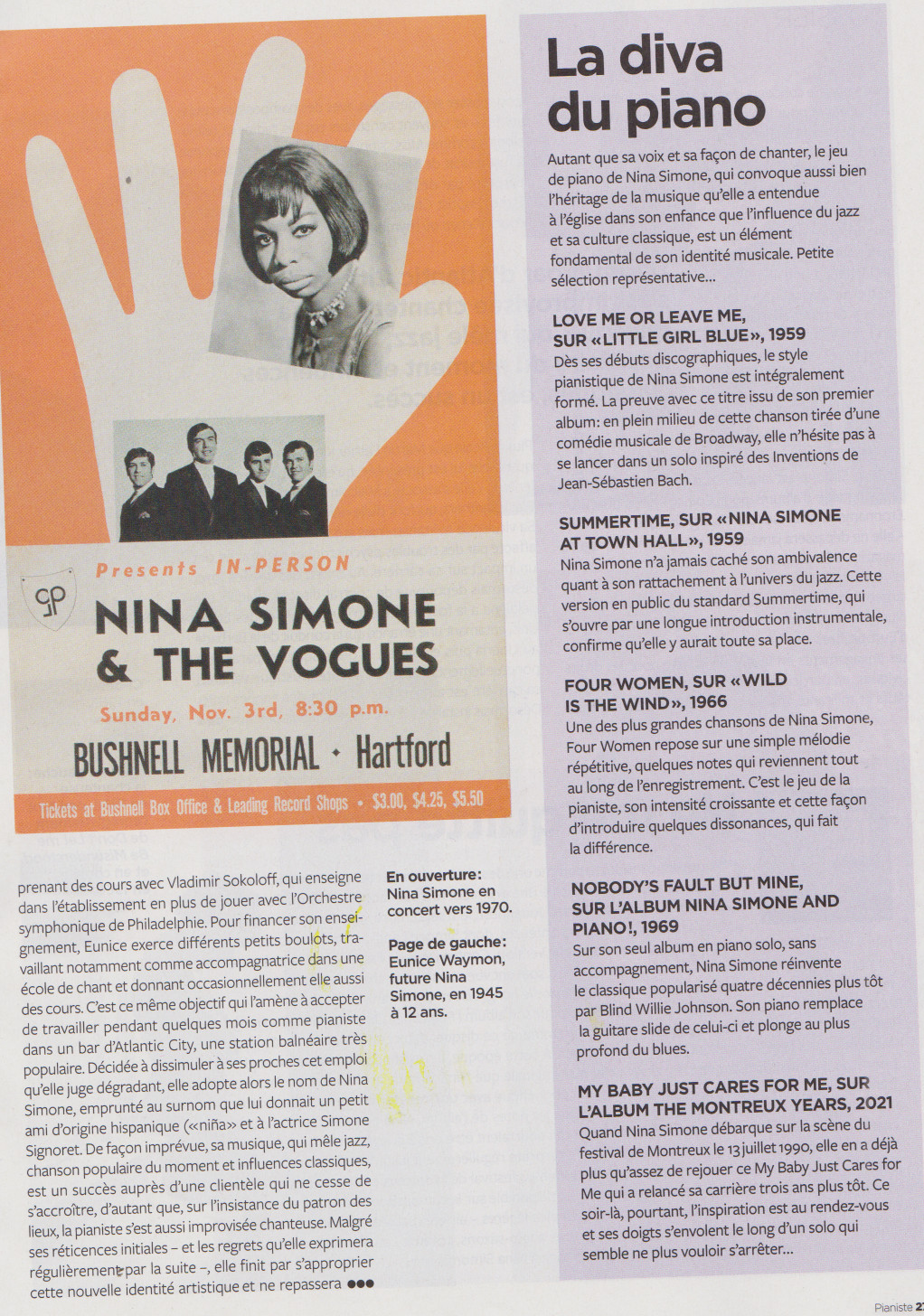 NINA SIMONE, Diva del piano, maggio 2023 – TRACCE e SENTIERI