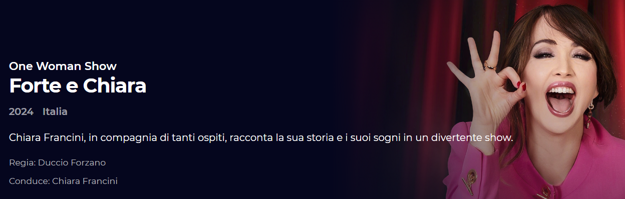 Forte e chiara, conduce CHIARA FRANCINI, Rai1, aprile 2024 – TRACCE e SENTIERI