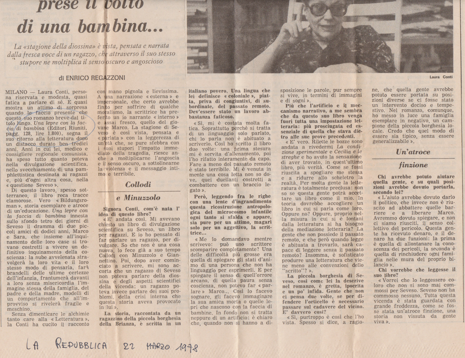 Laura Conti, Una lepre con la faccia di bambina, Editori Riuniti, 1978 ...