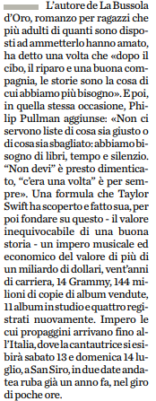 Taylor Swift, regina di un castello di storie, articolo di Marina Toppi ...