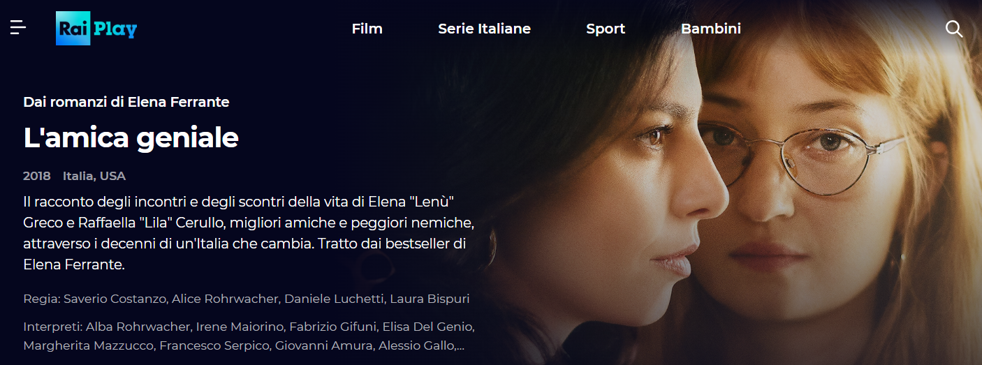 L’AMICA GENIALE, serie televisiva tratto dai romanzi di Elena Ferrante ...